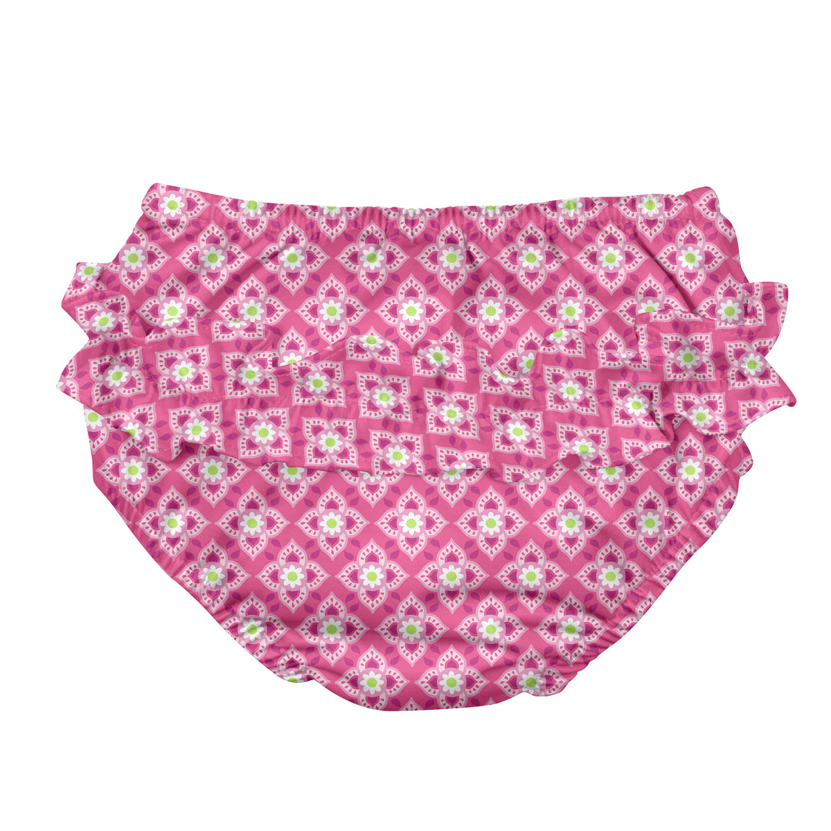 Mix & Match Ruffle Snap Reusable Absorbent Swimsuit Diaper-Hot Pink Di ...